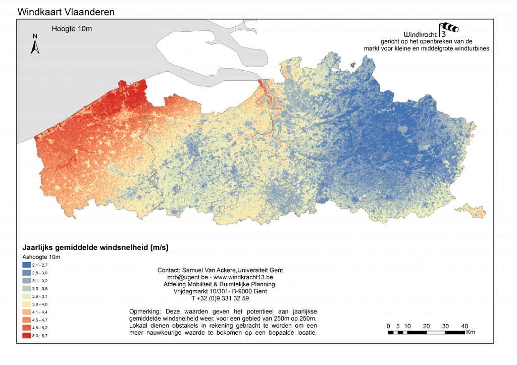 Windkaarten Vlaanderen | Windkracht 13