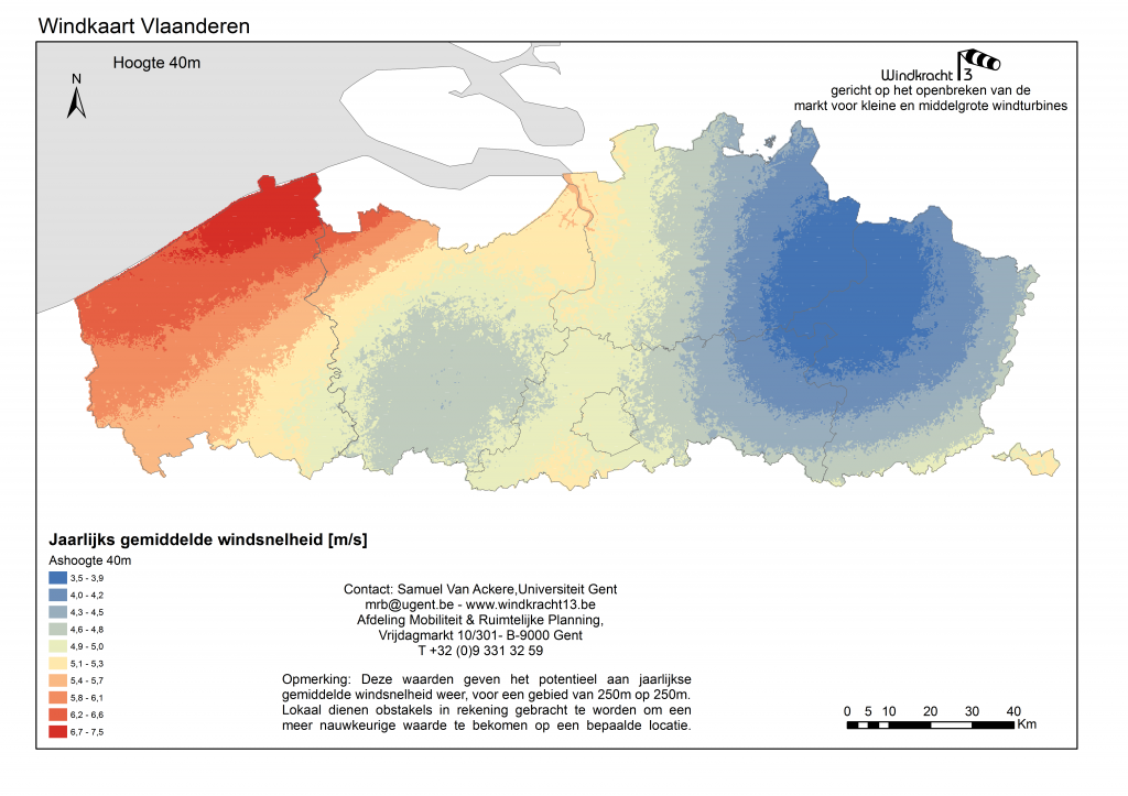 Windkaarten Vlaanderen | Windkracht 13